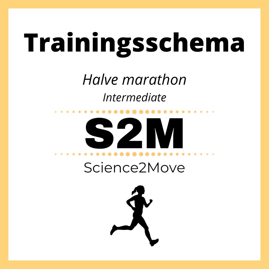 Trainingsschema Halve marathon - intermediate niveau (3x per week) - Science2Move